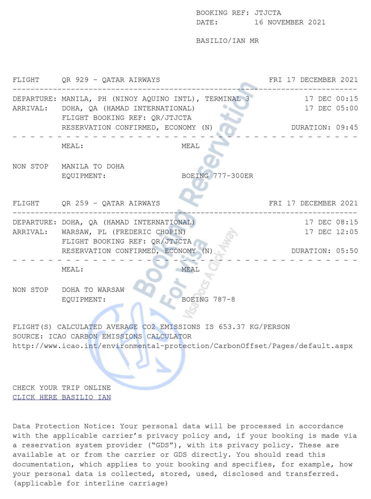 Perfect Mentor for Retain Dummy Flight Ticket for Schengen Visa