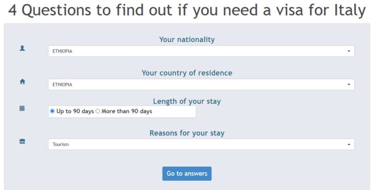 Ultimate Steps for Applying Italian Schengen Visa from Ethiopia