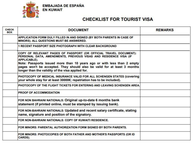 Step-by-Step Guide to Apply Spanish Schengen Visa from Bahrain
