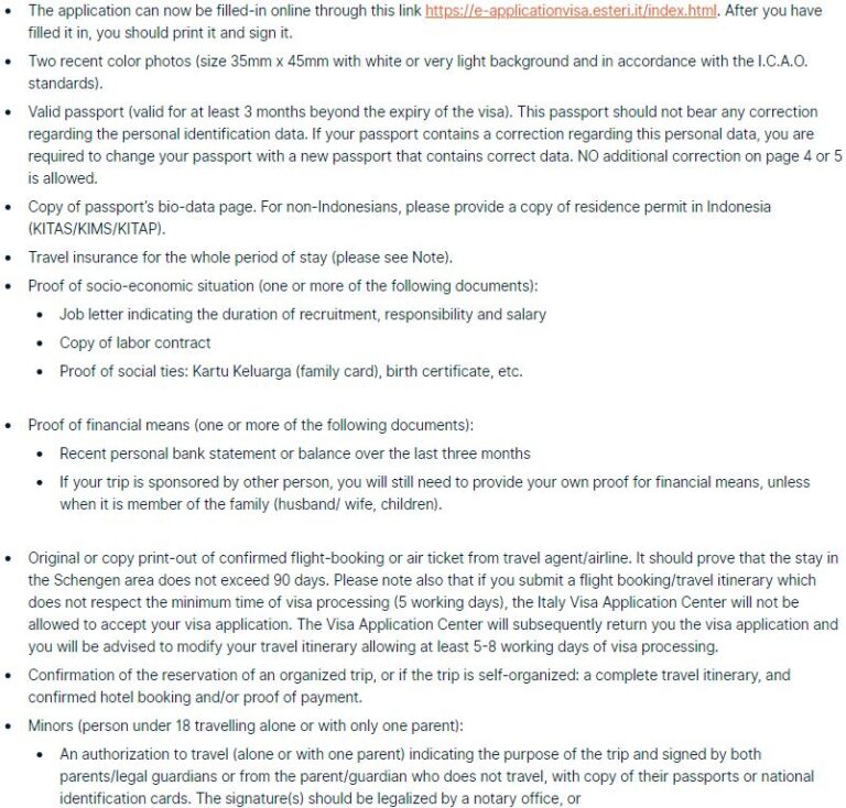 Step-by-Step Guide to Apply Italian Schengen Visa from Indonesia