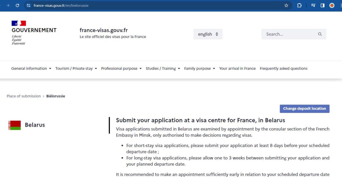 Actual Steps for Applying French Schengen Visa from Belarus