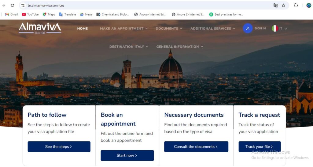 Step-by-Step Process for Apply Italian Schengen Visa from Tunisia